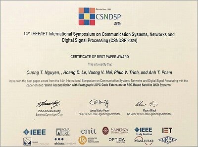 iCCL Clusterの研究論文がIEEE/IET CSNDSP 2024で最優秀論文賞を受賞しました｜会津大学 - University of Aizu